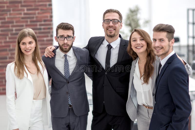 Happy Business Team Standing Together Stock Photo - Image of looking ...