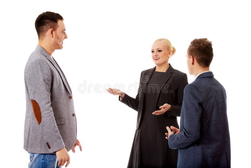 Happy Business Team Talking Together Stock Image - Image of isolated ...