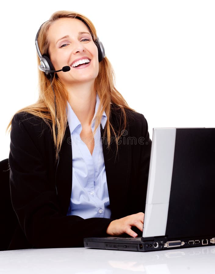 Happy business woman stock photo. Image of people, laptop - 24135726