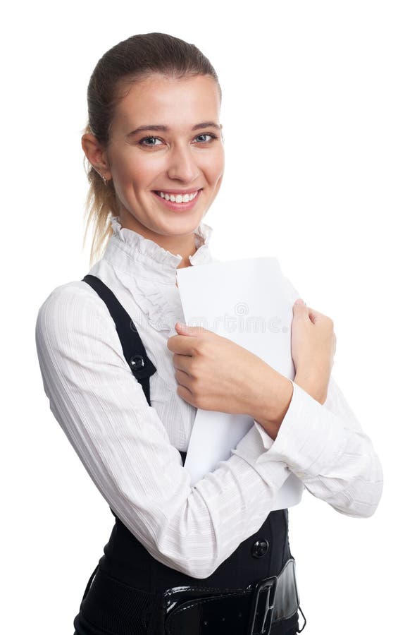 Happy Business Woman with Documents Stock Image - Image of business ...