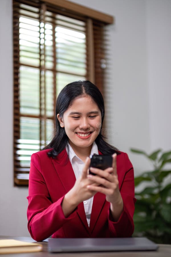 Happy Business Woman Sitting and Talking at Work Job Interview in Front ... Happy Business Woman Sitting and Talking at Work Job Interview in Front ...