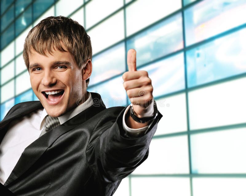 Happy businessman stock image. Image of model, achievement - 14052085