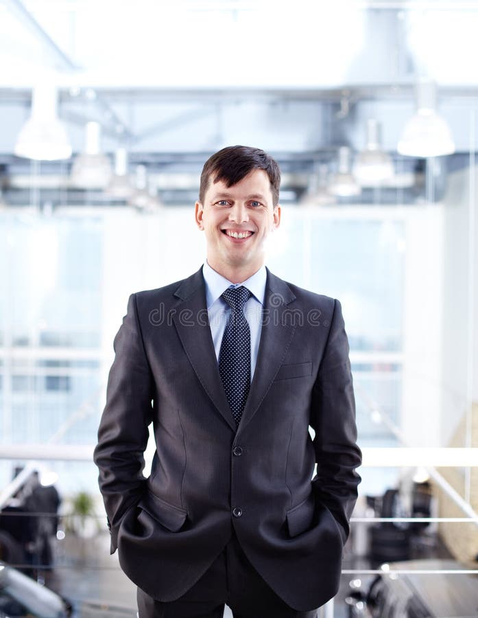 Happy businessman stock photo. Image of floor, expertise - 9473626