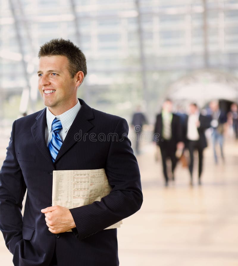 Happy businessman stock image. Image of face, hall, executives - 6997193