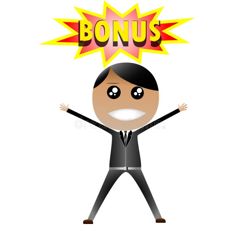 Businessman Happy Get Money Bonus Stock Vector - Illustration of grow ...