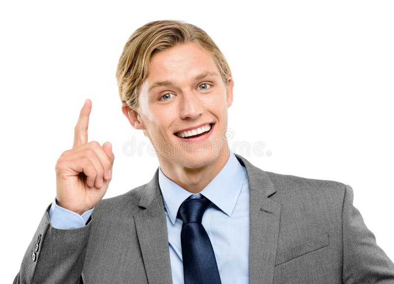 Happy Businessman Has Idea Isolated on White Background Stock Image ...