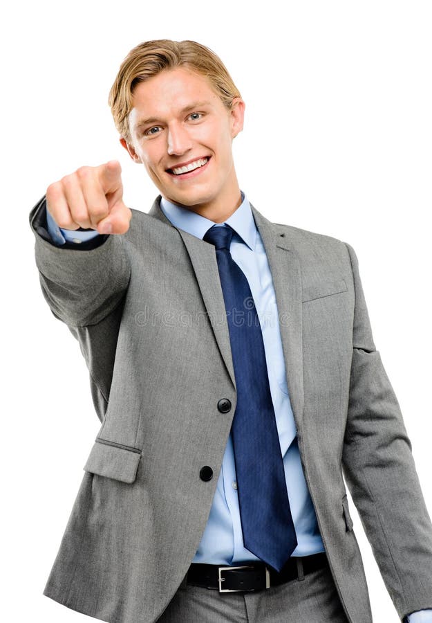 Happy Businessman Pointing Isolated on White Background Stock Photo ... Happy Businessman Pointing Isolated on White Background Stock Photo ...