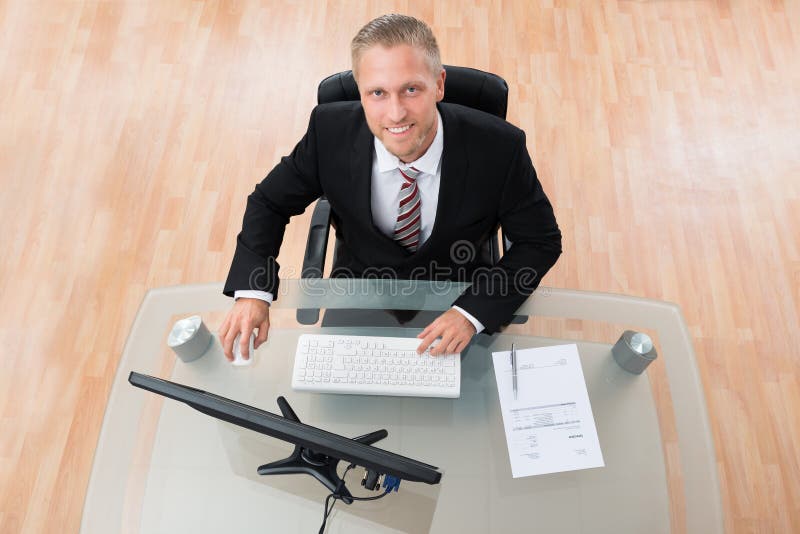 Businessman Using Online Banking Service Stock Image - Image of ...