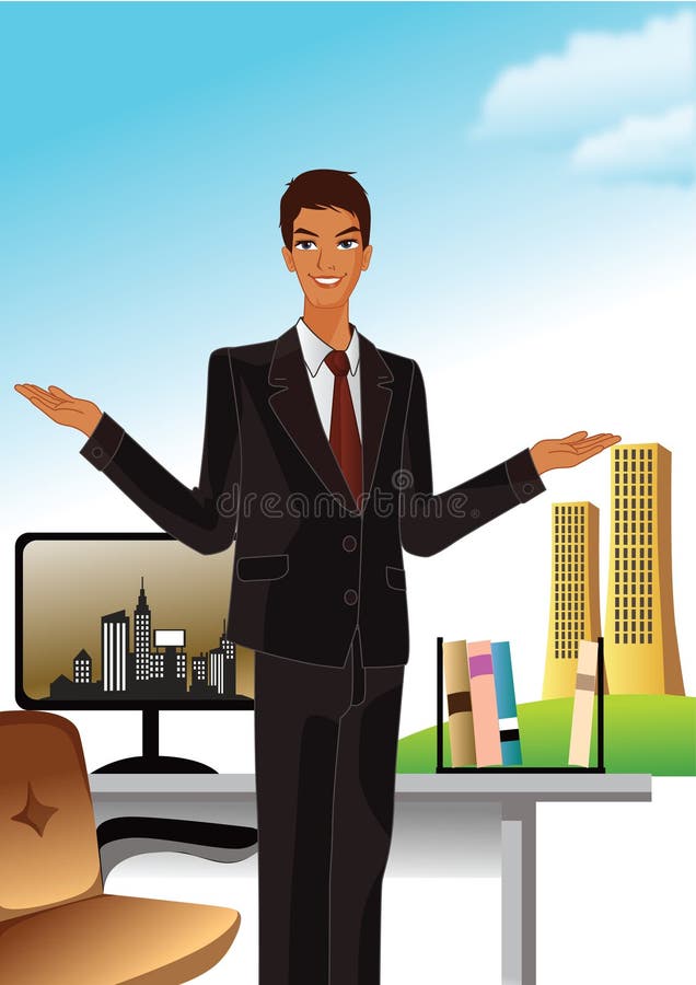 Happy Businessman. Vector Illustration Decorative Design Stock Vector ...