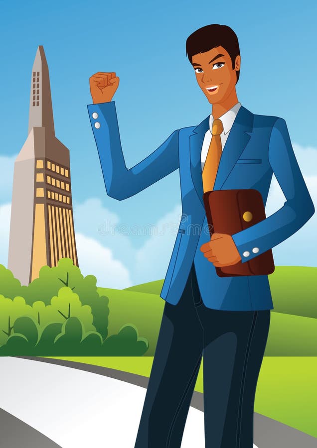 Happy Businessman. Vector Illustration Decorative Design Stock Vector ...