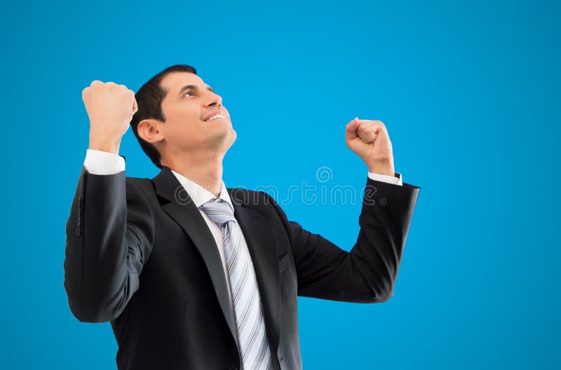 Happy businessman stock image. Image of celebrating, model - 42484981