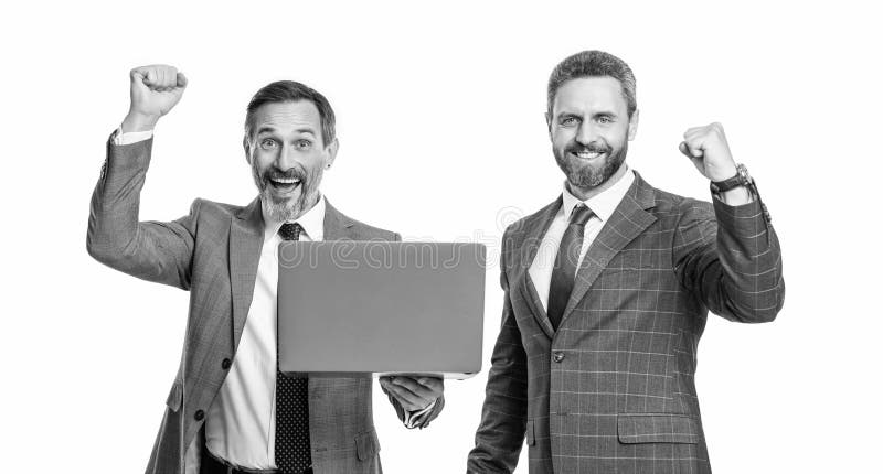 Happy Businessmen Freelancer Isolated on White Background. Businessmen ...