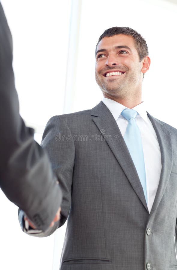 Happy Businessmen Shaking Hands Stock Image - Image of hispanic ...