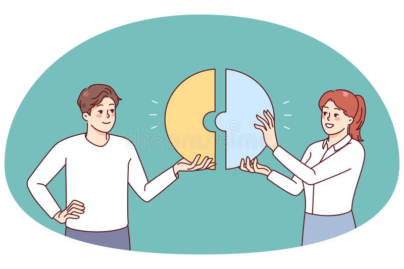 Happy Businesspeople Find Solution Together Stock Vector - Illustration ...