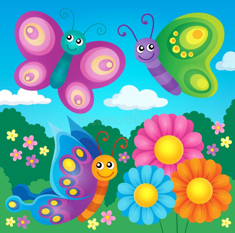 Happy Butterflies Theme Image 4 Stock Vector - Illustration of design ...