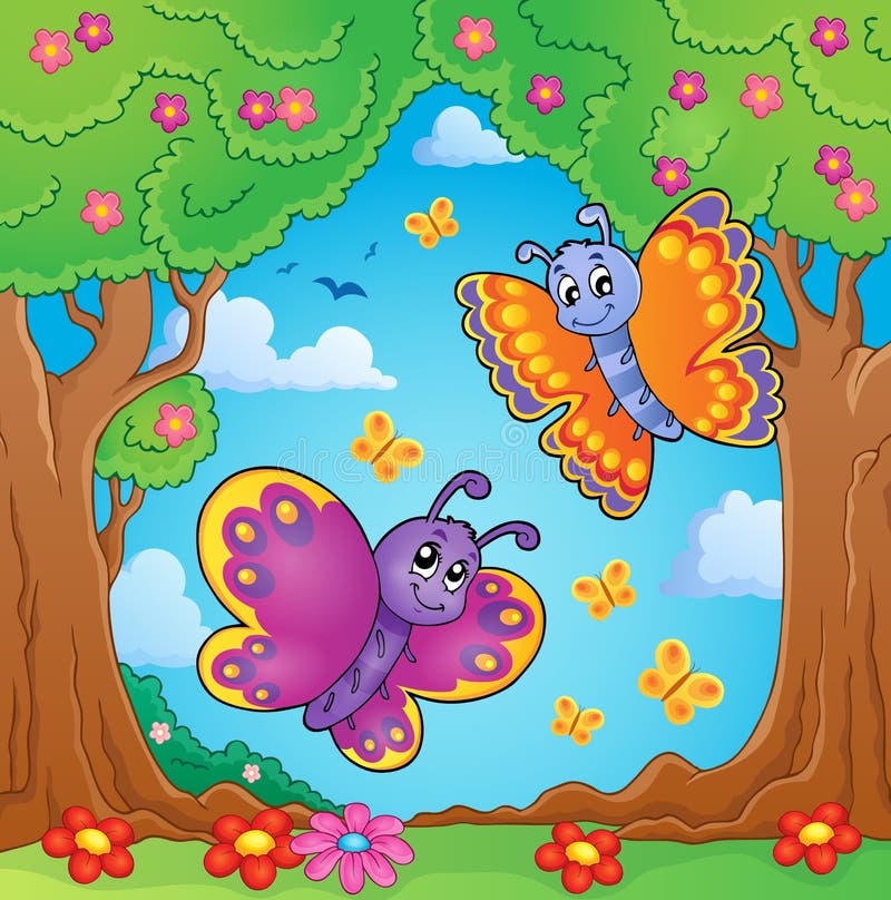 Happy Butterflies Theme Set 1 Stock Vector - Illustration of insect ...