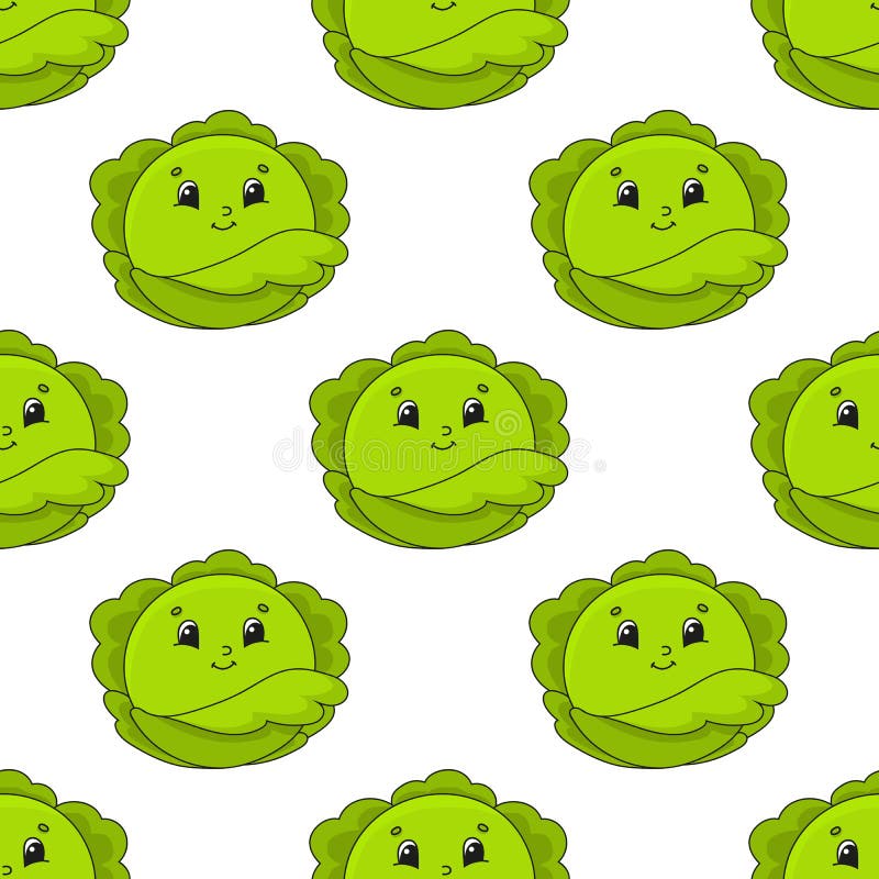 Happy Cabbage Cartoon Character Mascot with Heart Stock Vector ...