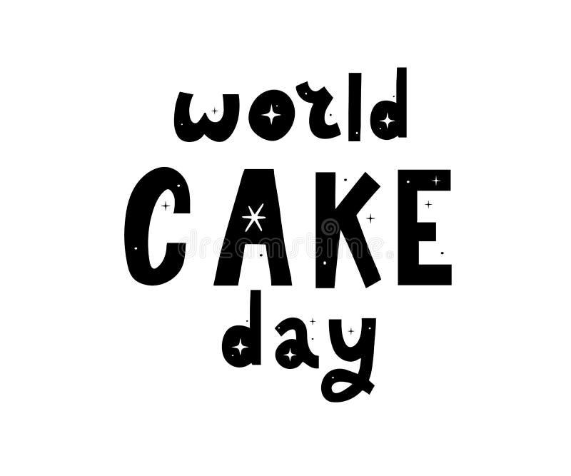Cake Day Lettering Calligraphy Vector Llustration Gold Stock ...