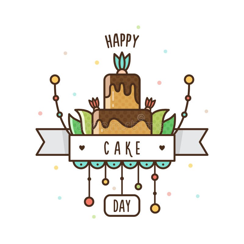 Happy Cake Day. Vector Illustration. Stock Vector - Illustration of ...