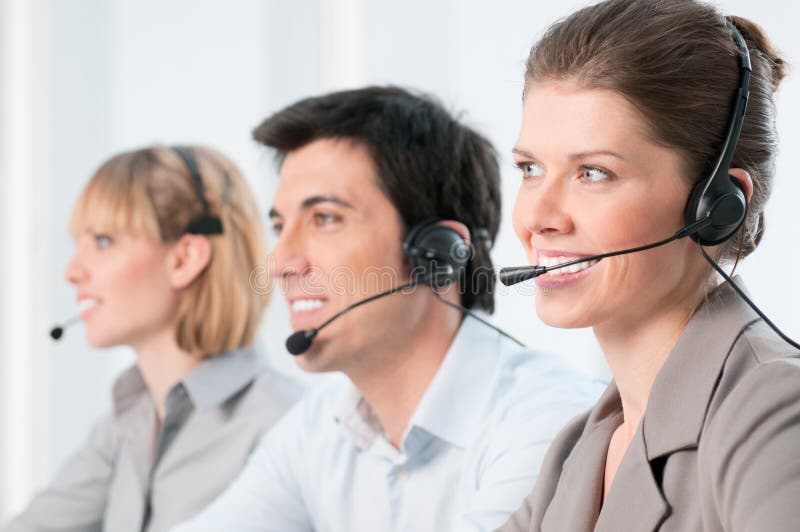 Happy Call Center Operators Stock Image - Image of help, business: 24137273