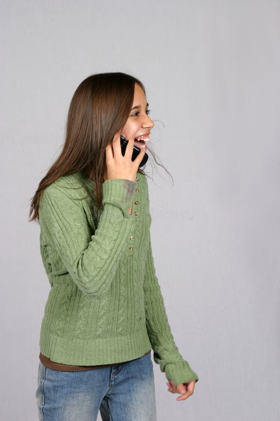 Happy Caller stock photo. Image of model, girls, mobile - 1653928
