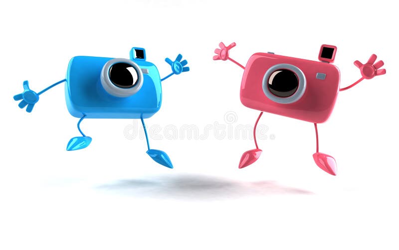 Happy cameras stock illustration. Illustration of film - 3536256
