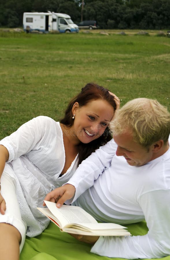 Happy campers stock image. Image of couple, dating, enjoyment - 10920827