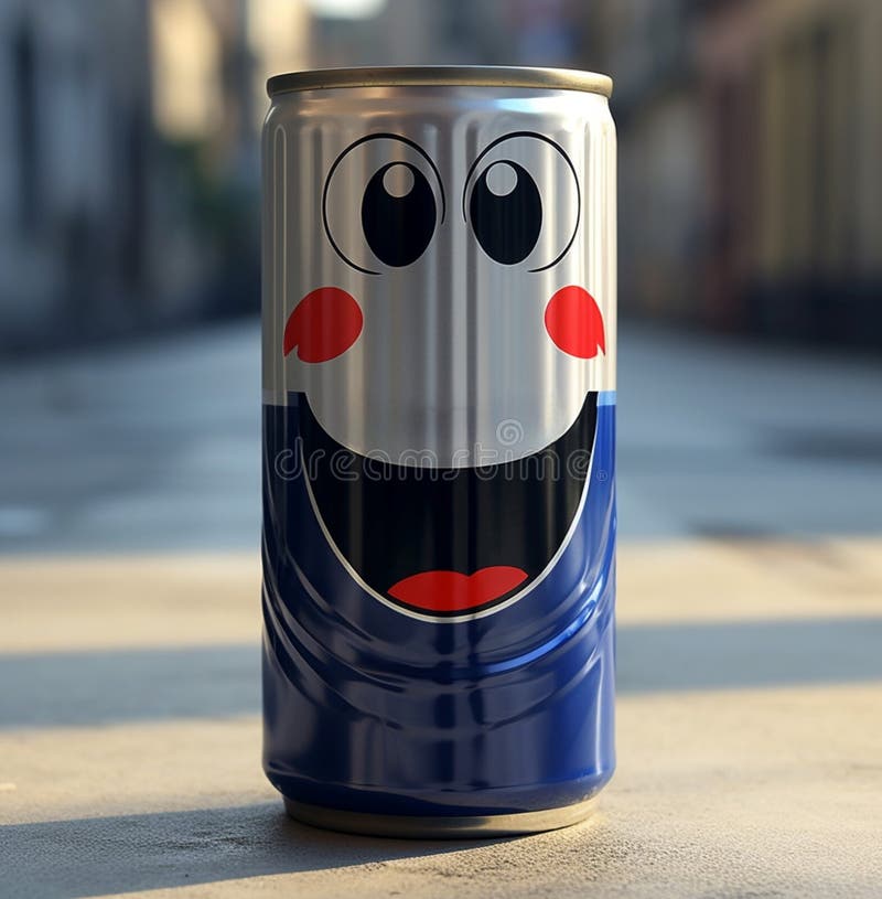 A happy can on the street stock illustration. Illustration of happy ...
