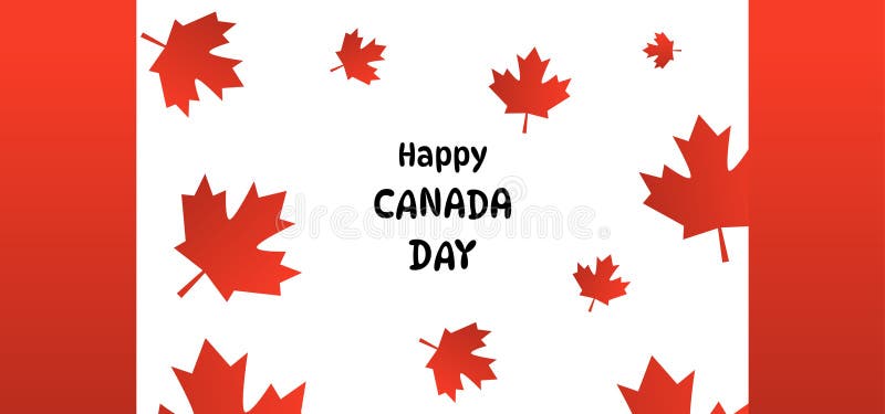 Happy Canada Day Background, Red and White Colors Stock Vector ...