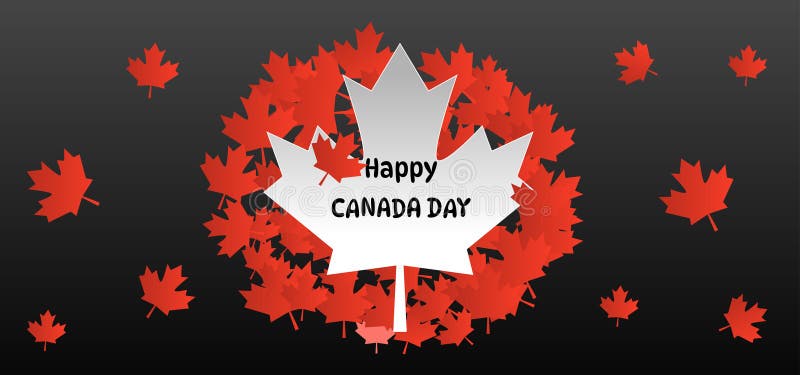 Happy Canada Day Background, Red and White Colors Stock Vector ...