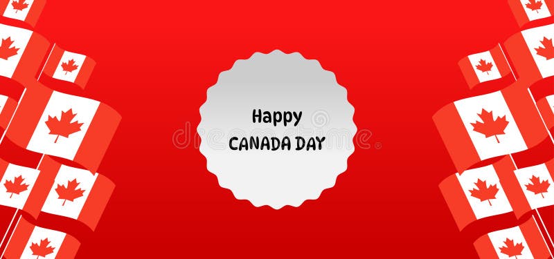 Happy Canada Day Background, Red and White Colors Stock Vector ...