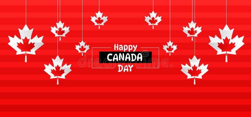 Happy Canada Day Background, Red and White Colors Stock Vector ...
