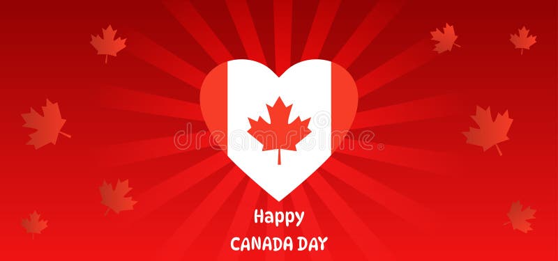 Happy Canada Day Background, Red and White Colors Stock Vector ...