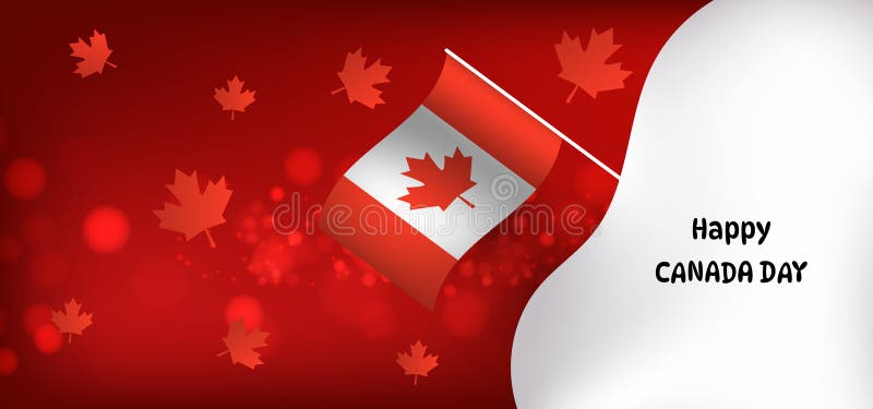 Happy Canada Day Background, Red and White Colors Stock Vector ...