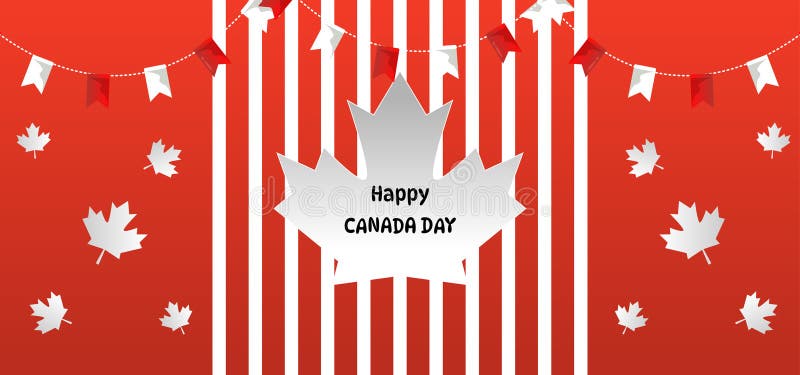 Happy Canada Day Background, Red and White Colors Stock Vector ...
