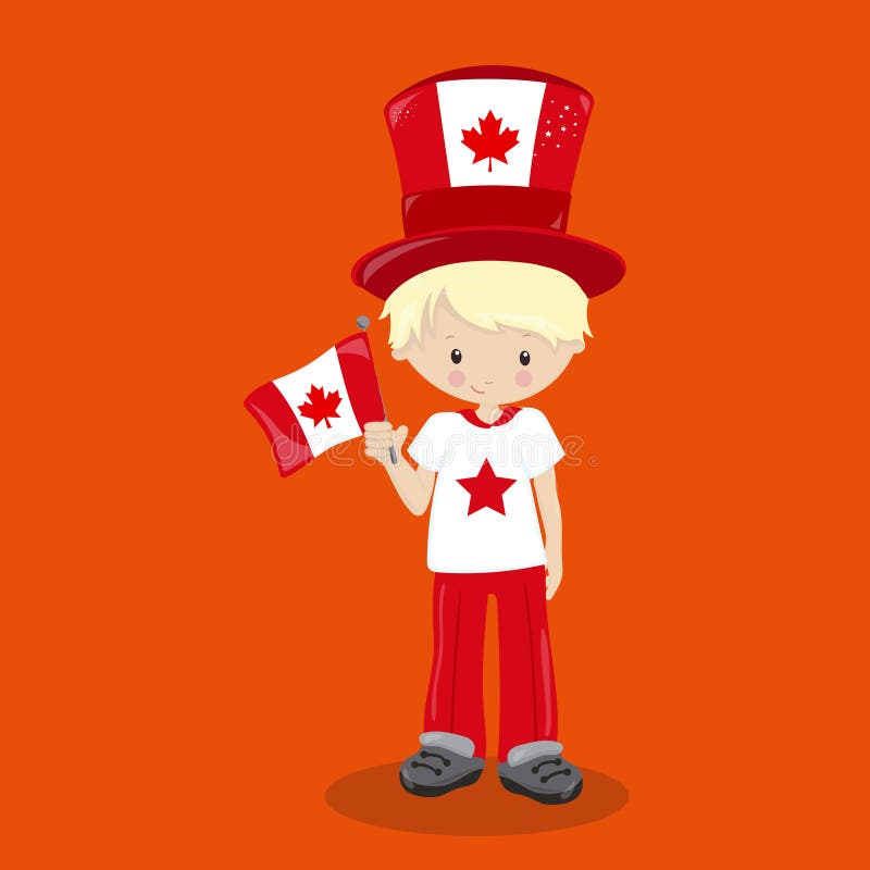 Happy Canada Day Boy Blond 04 Stock Vector - Illustration of vector ...