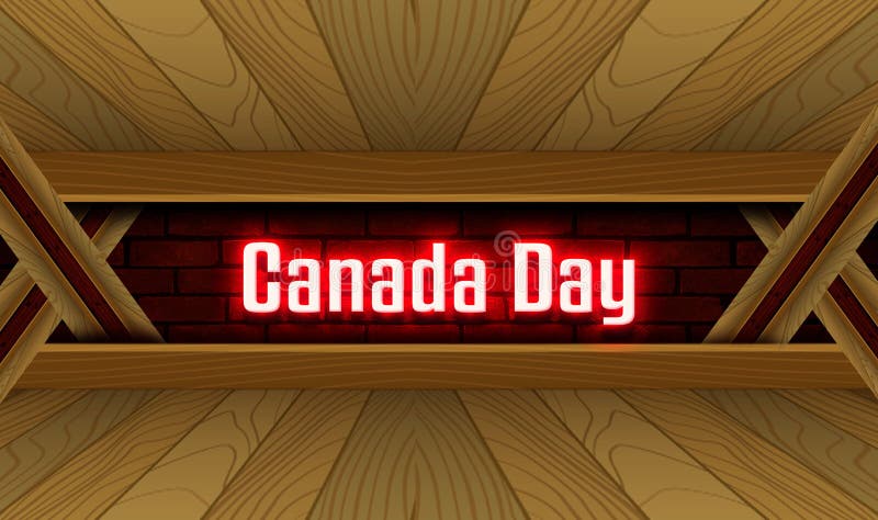 July Month Special Day. Canada Day, Neon Text Effect on Bricks ...