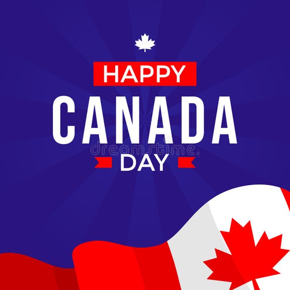 Happy Canada Day Greetings with Canadian Flag Stock Illustration ...
