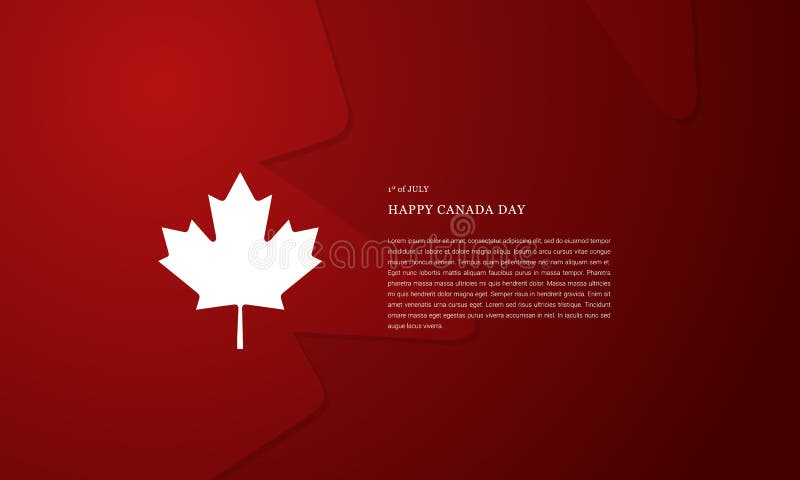 Happy Canada Day in Red Background Stock Illustration - Illustration of ...