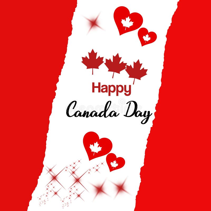Happy Canada Day Social Media Post or Beautiful Template Stock ...