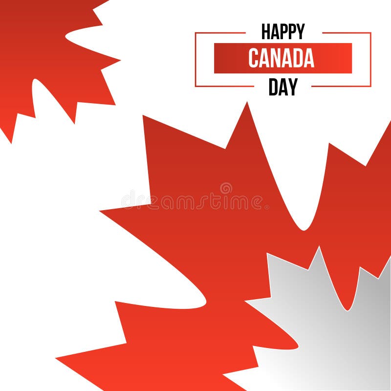 Happy Canada Day, Vector Banner, Red and White Colors Stock ...