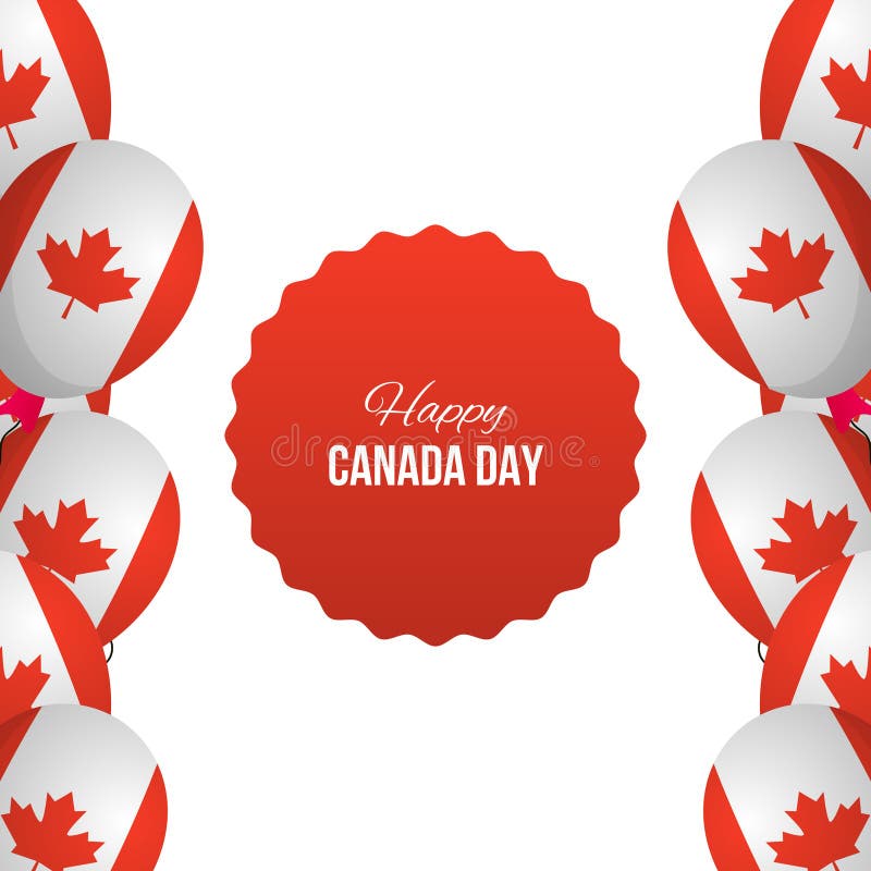 Happy Canada Day, Vector Banner, Red and White Colors Stock Vector ...