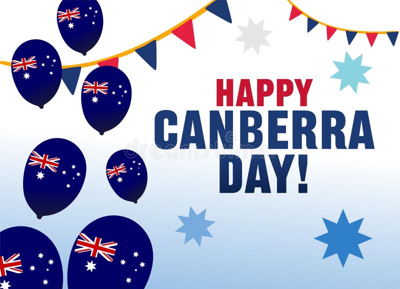 Happy Canberra Day with Australian Flag Stock Illustration ...