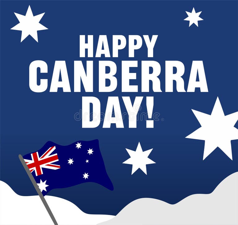 Happy Canberra Day with Australian Flag Stock Vector - Illustration of ...