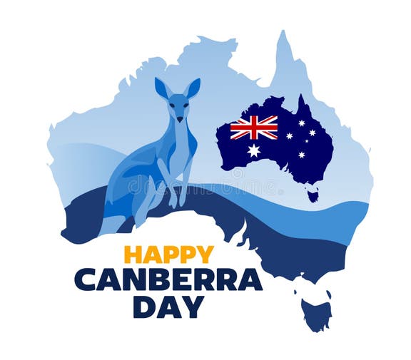 Happy Canberra Day with Australian Flag Stock Vector - Illustration of ...