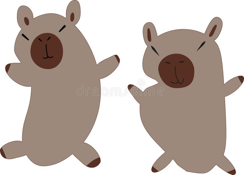 Happy Capy Dancing stock vector. Illustration of brown - 348945411