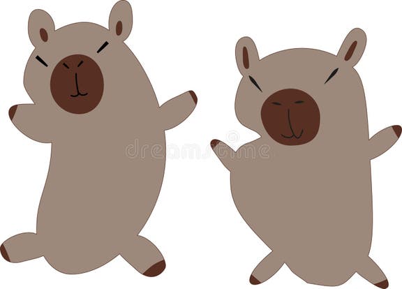 Happy Capy Dancing stock vector. Illustration of brown - 348945411