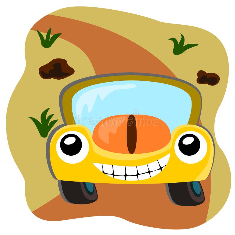 Happy car stock illustration. Illustration of auto, funny - 23973506