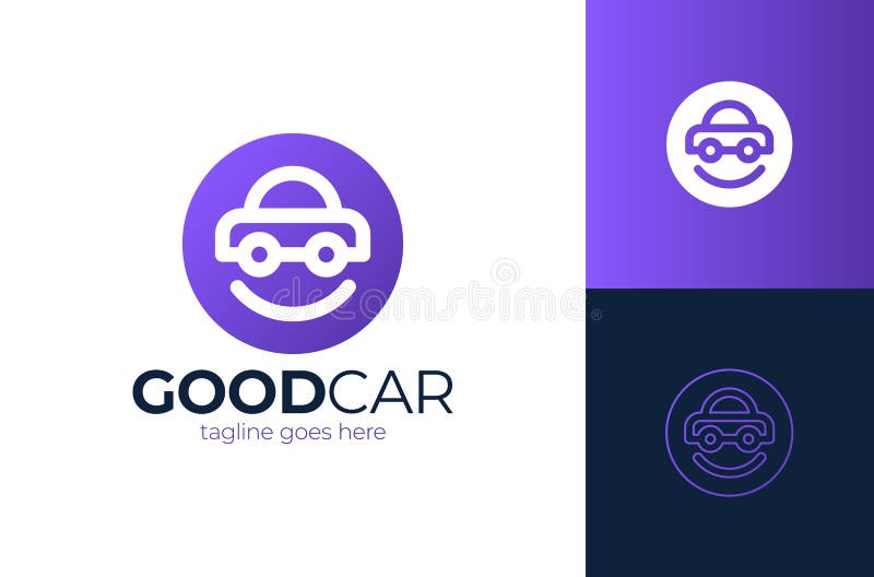 Happy Car Logo Design. Smile Car Vector Logo Design Template. Car Face ...