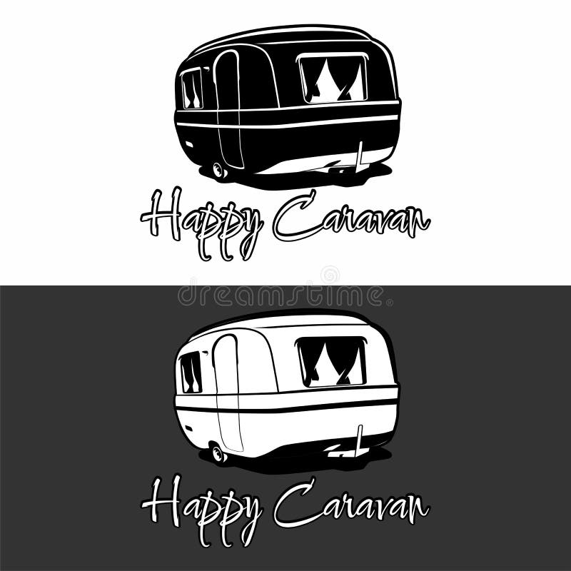 Happy Caravan Design Logo Icon Vector Stock Vector - Illustration of ...
